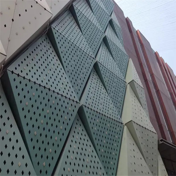 Dekorasi Fasad Pengepakan Dinding Panel Fasad 3D Aluminium Berlubang